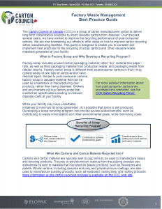 Factory Waste Best Practice Guide & Calculator | Carton Council of Canada